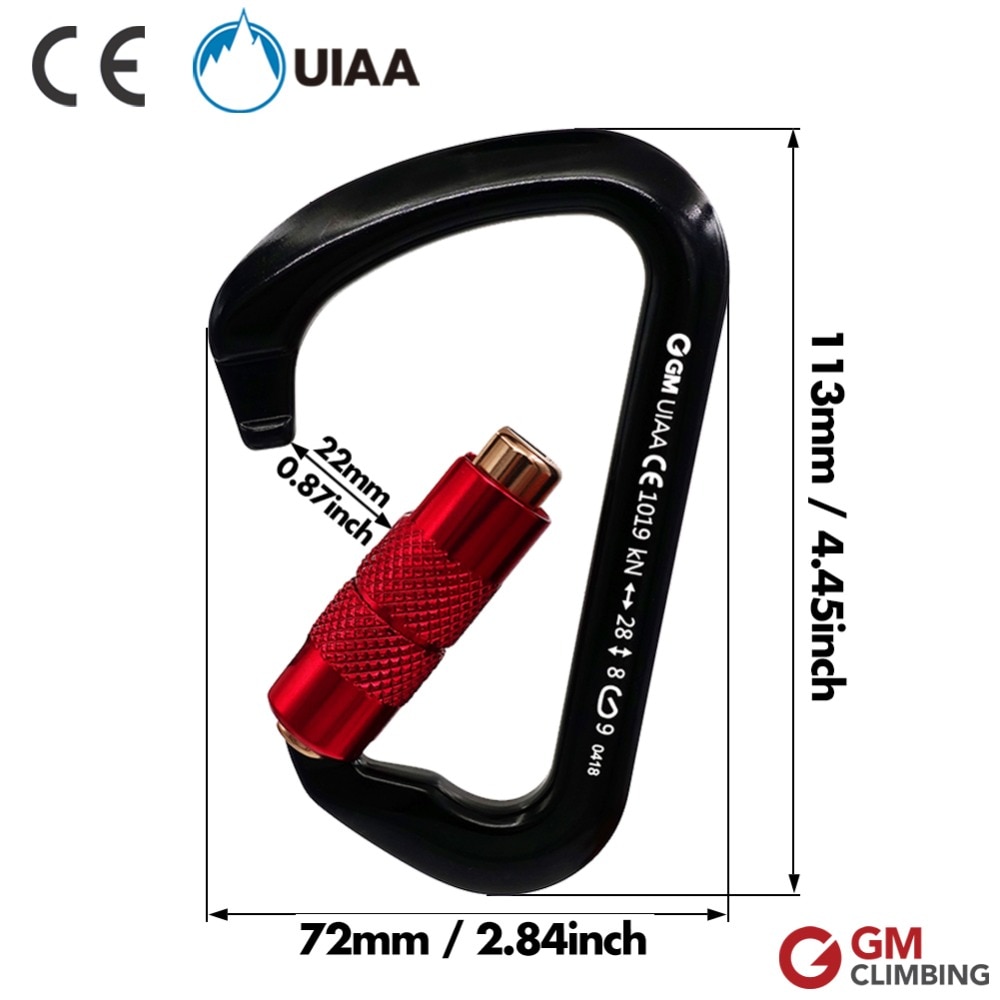GM CLIMBING Carabiner Self Auto Locking 28kN Mount... – Grandado