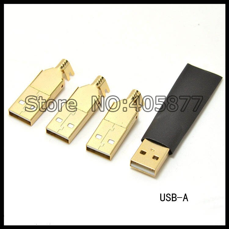 Een Set Koperen Vergulde USB Een + USB B Type A-B ... – Grandado