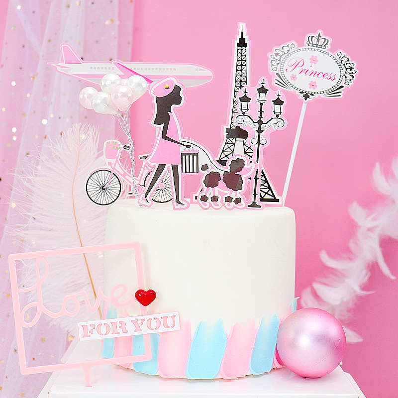 6pcs/set Modern Lady Birthday Cake Topper Women's ... – Vicedeal