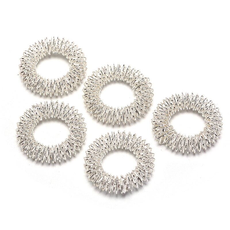 5Pcs Silver/Gold Massage Acupuncture Finger Rings ... – Grandado