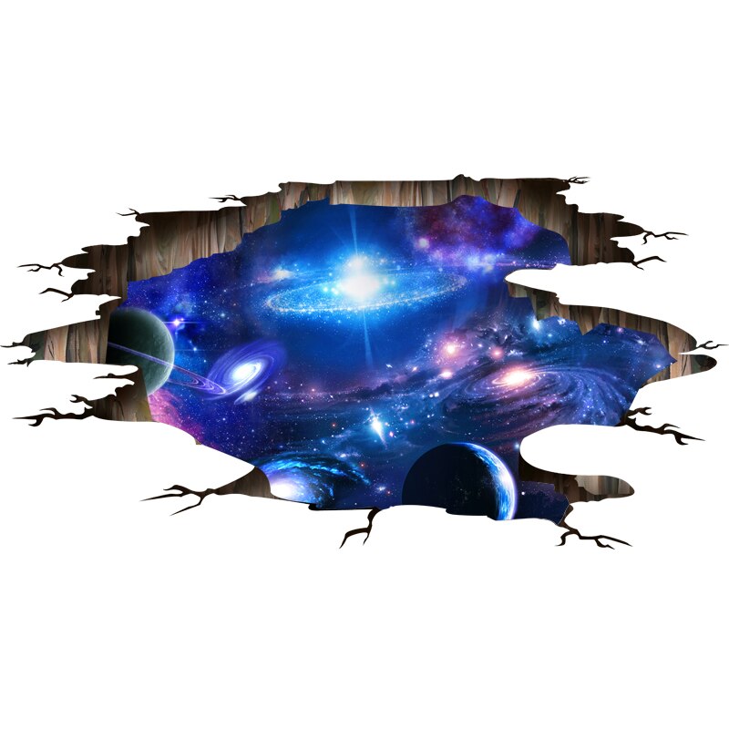 3D Cosmic Galaxy Planets Wall Stickers Outer Space... – Grandado