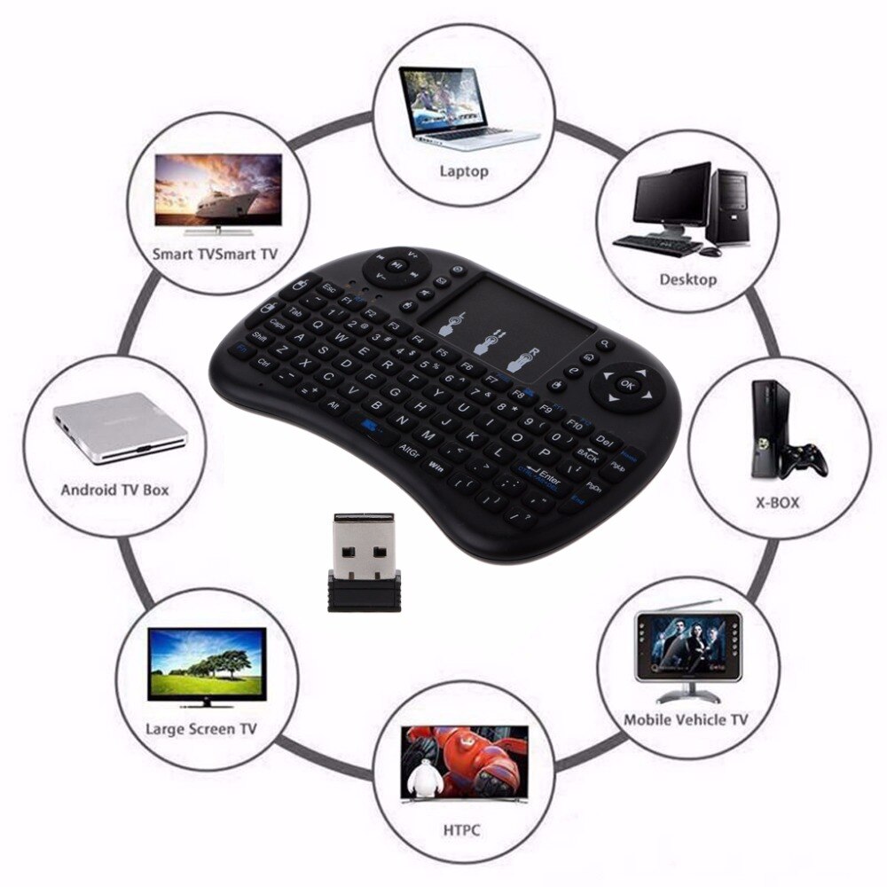 Englisch 2,4 GHz Wireless i8 Tastatur Touchpad Fly... – Vicedeal