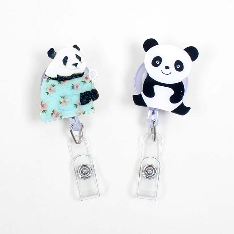 Lovely Panda Animals Acrylic Retractable Badge Ree... – Vicedeal