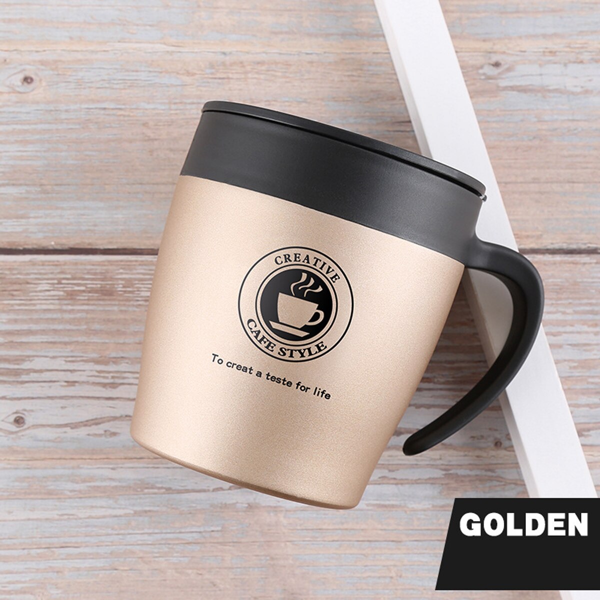 350ML Stainless Steel Coffee Mug Leakproof Non-sli... – Vicedeal