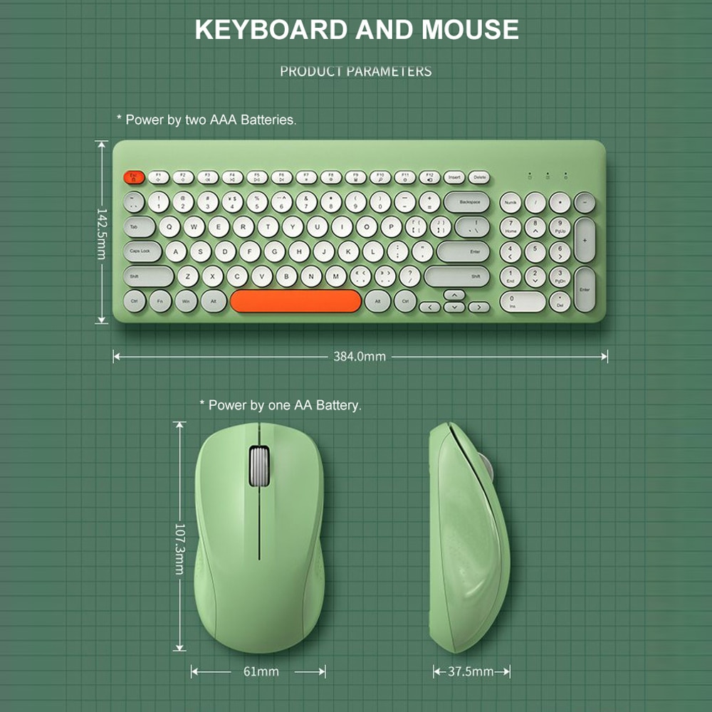 96 tangenter 2.4g trådlöst tangentbord och musupps... – Vicedeal