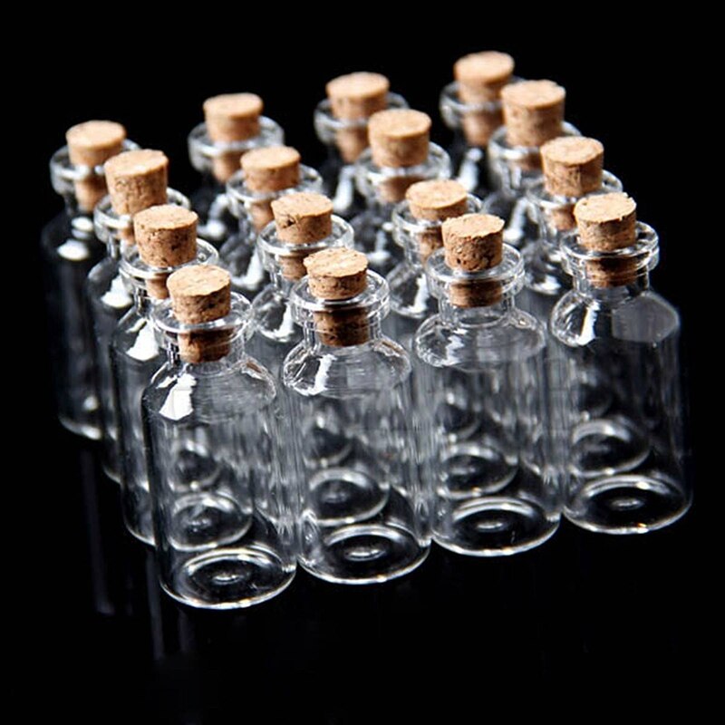 50x Blank Tiny Small Transparent Message Bottles V... – Grandado