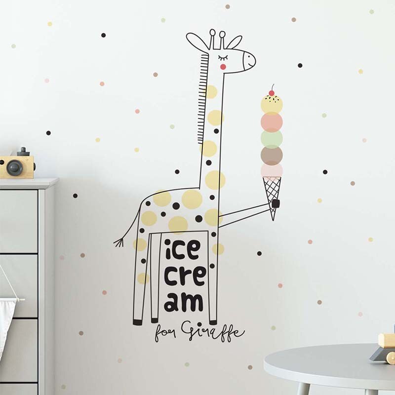 Cartoon ice cream giraffe wall sticker kids baby r... – Grandado
