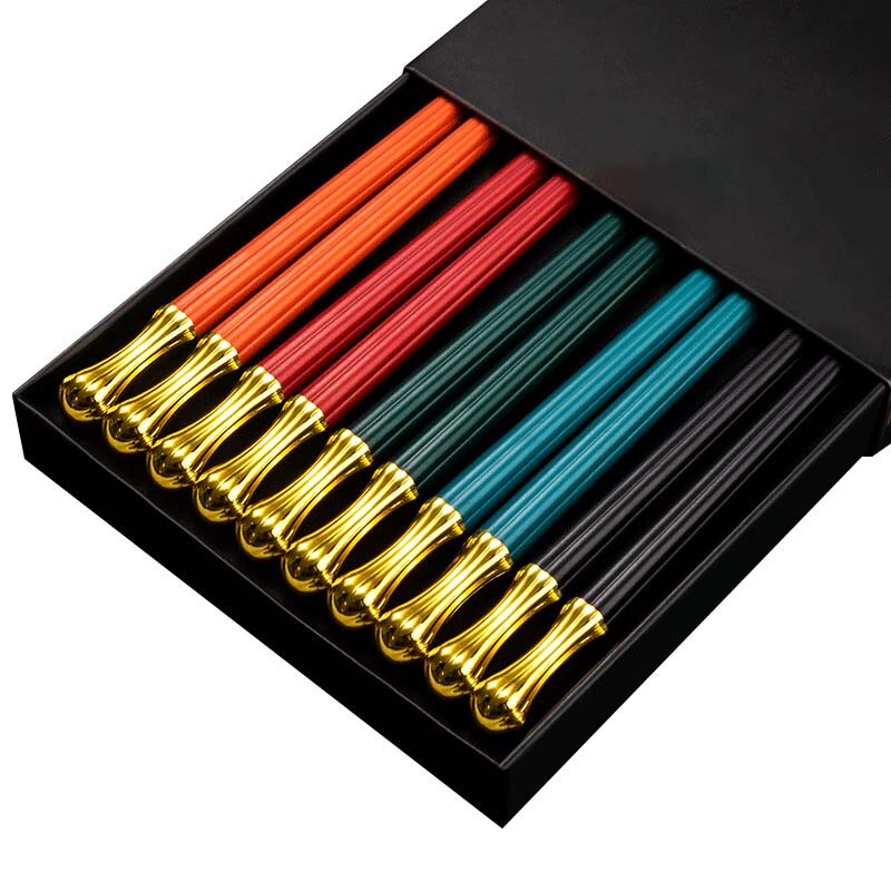 JANKNG 5 Pair Japanese Chopsticks Alloy Non-Slip S... – Grandado