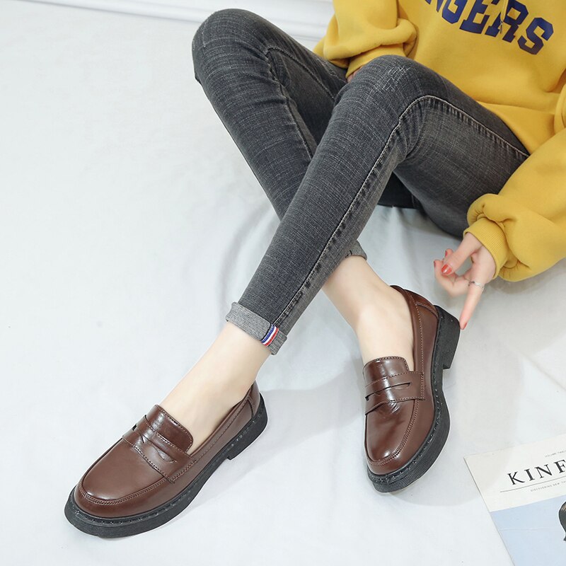 British Style Oxfords Women Shoes Flats Patent Lea... – Grandado