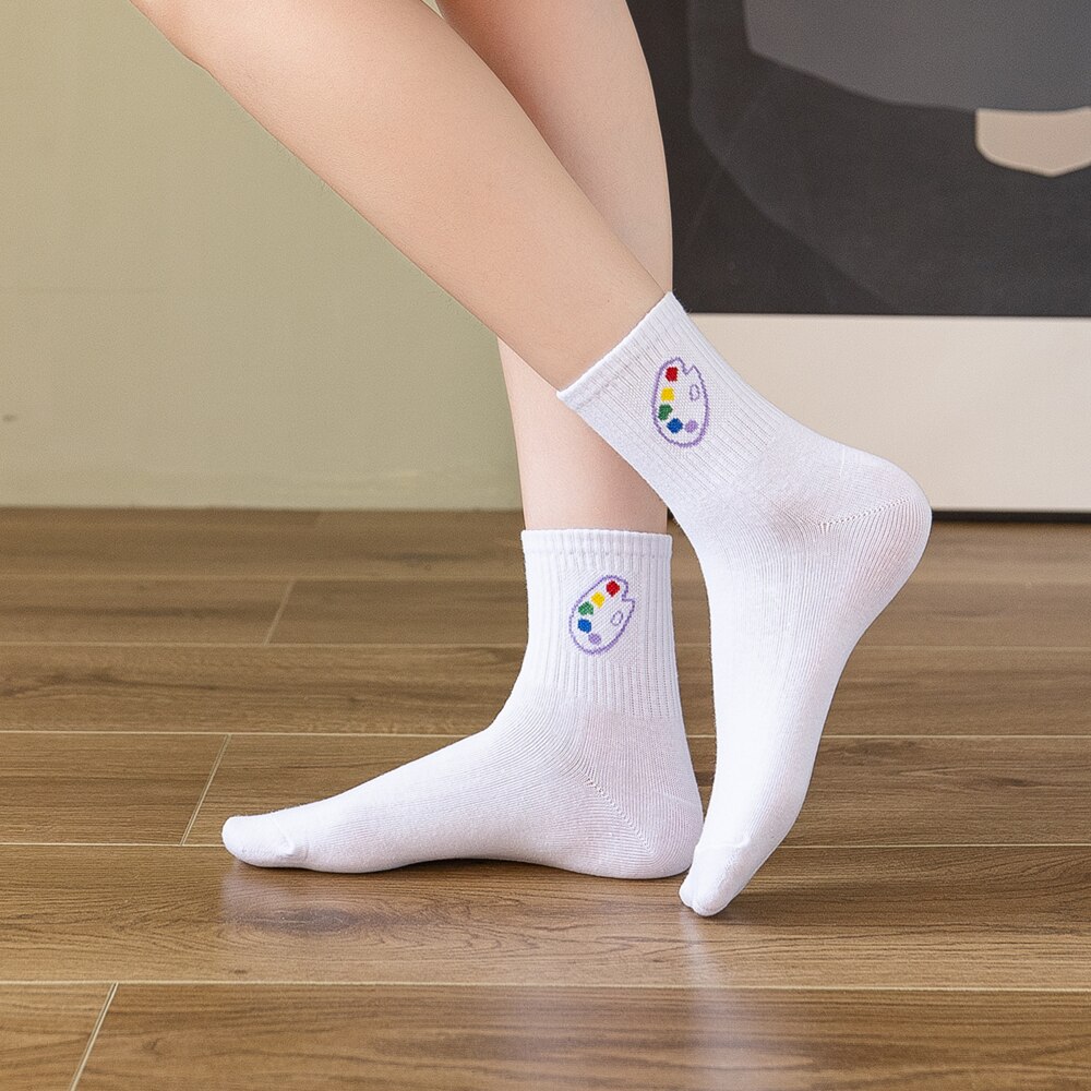 Autumn Winte White Soft Sports Cotton Socks Soft H... – Grandado