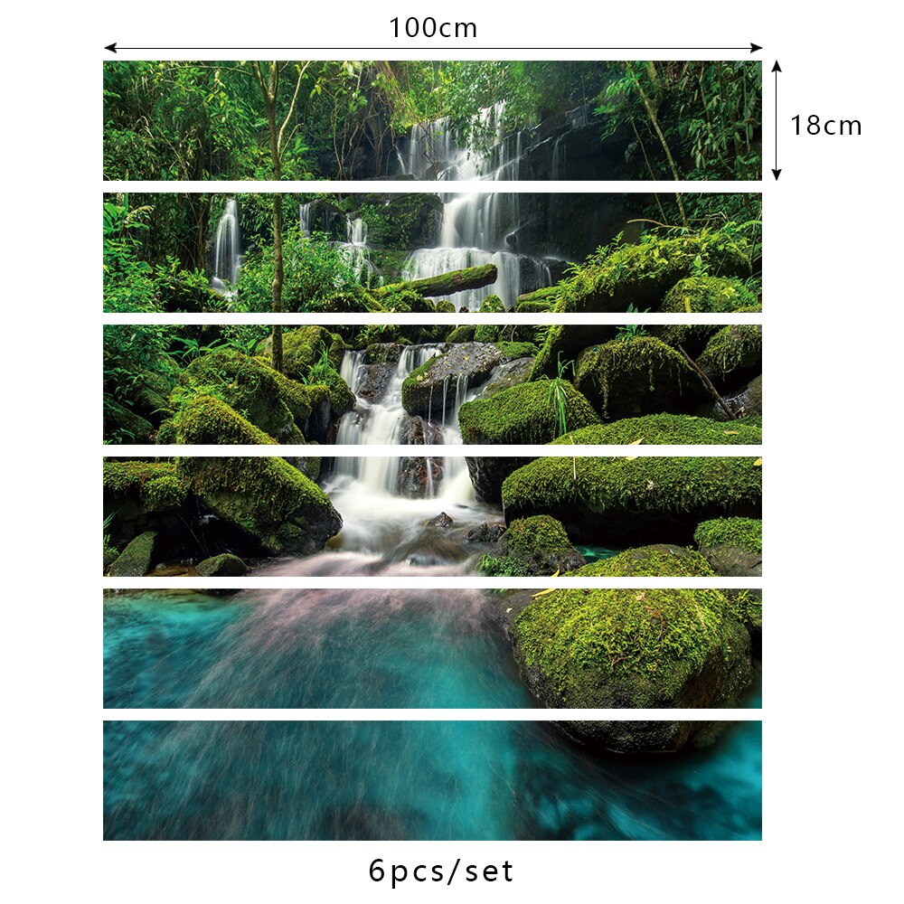 Rainforest Waterfall Staircase Sticker For To The ... – Grandado