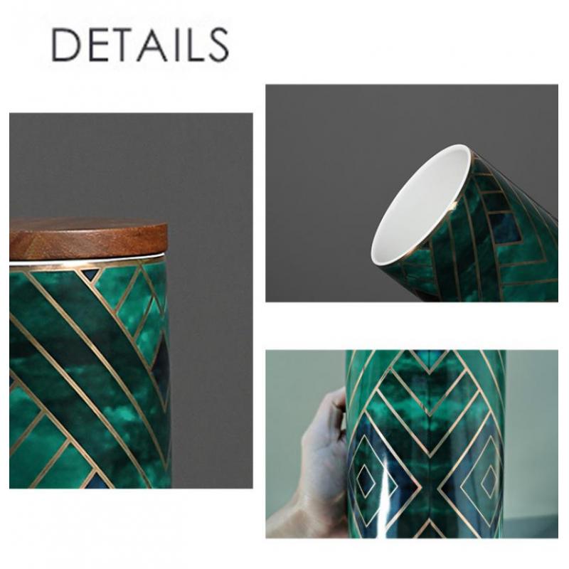 Vintage Emerald Ceramics Storage Bottles Jar Green... – Grandado