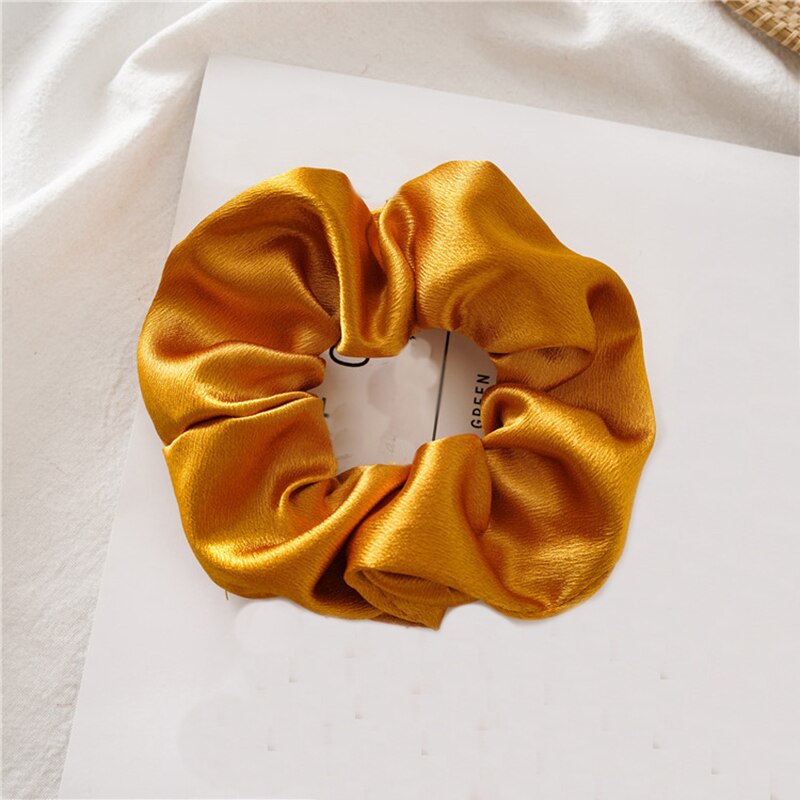 Girl Elastic Silk Scrunchie Women Rubber Satin Pur... – Grandado