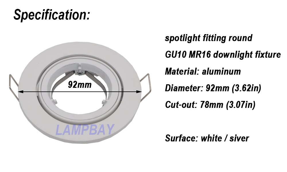 (4 Pack) silver / white spotlight fitting GU10 MR1... – Grandado