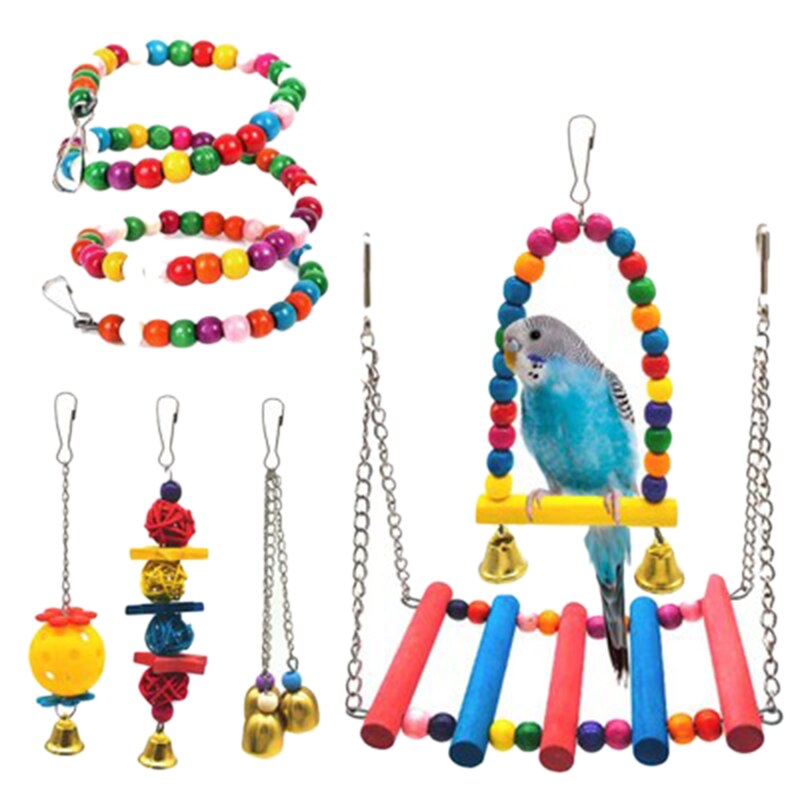 6 Pcs Set Vogel Speelgoed Vogel Swing Papegaai Bed... – Grandado