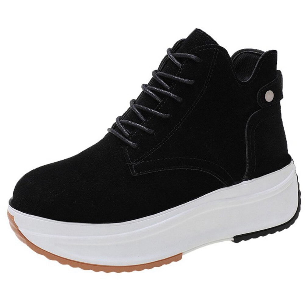 BONJOMARISA female stylish lace up platform flock ... – Vicedeal