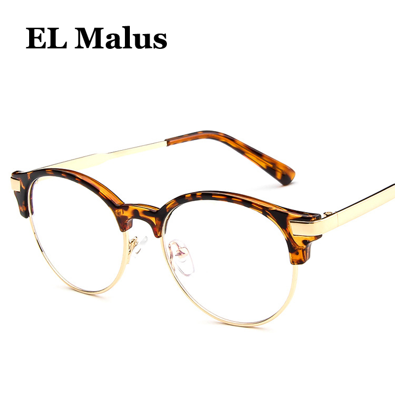 [EL Malus]Oval Semi Rimless Eyeglasses Frame Women... – Grandado
