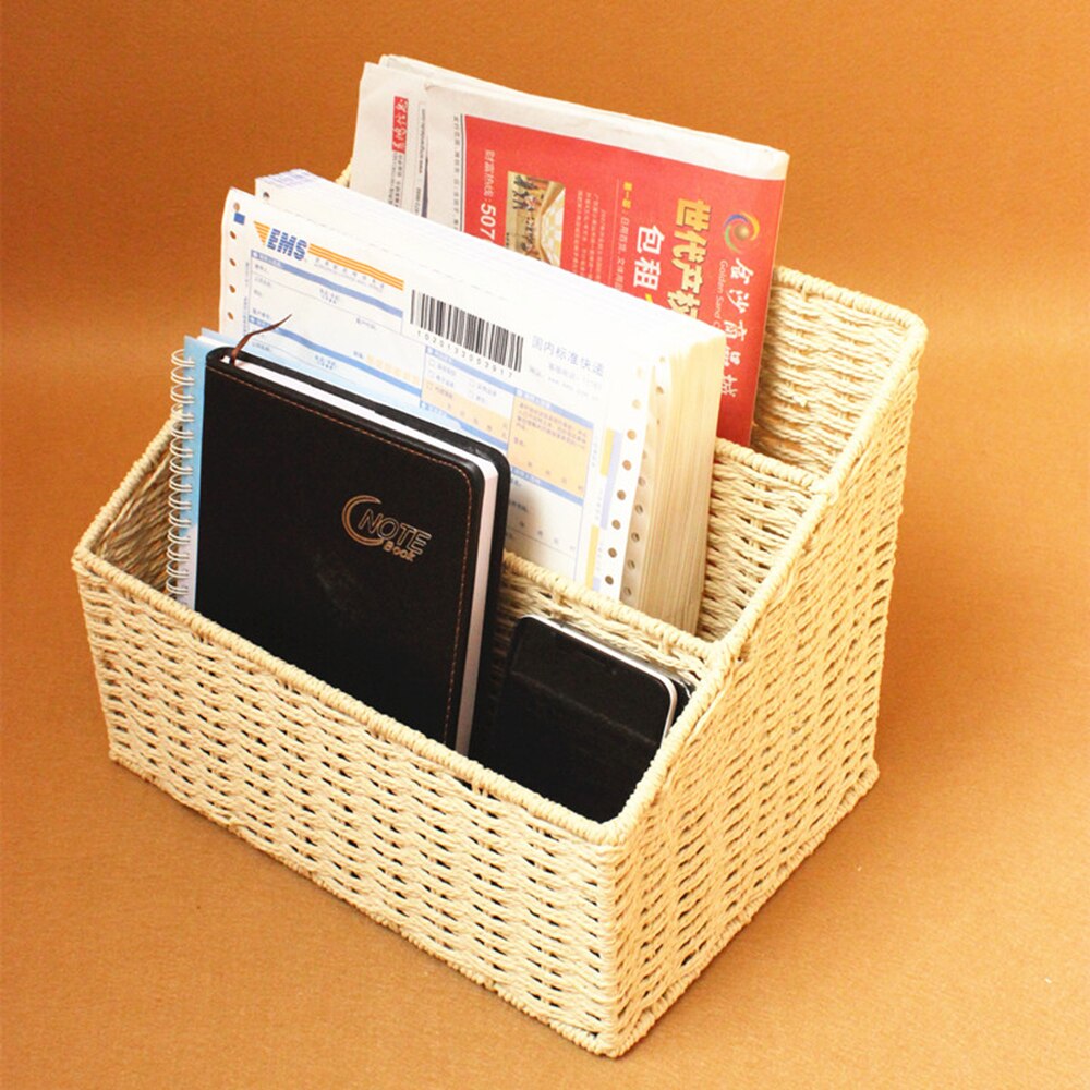 Eco-friendly braid magazine storage basket desktop... – Vicedeal