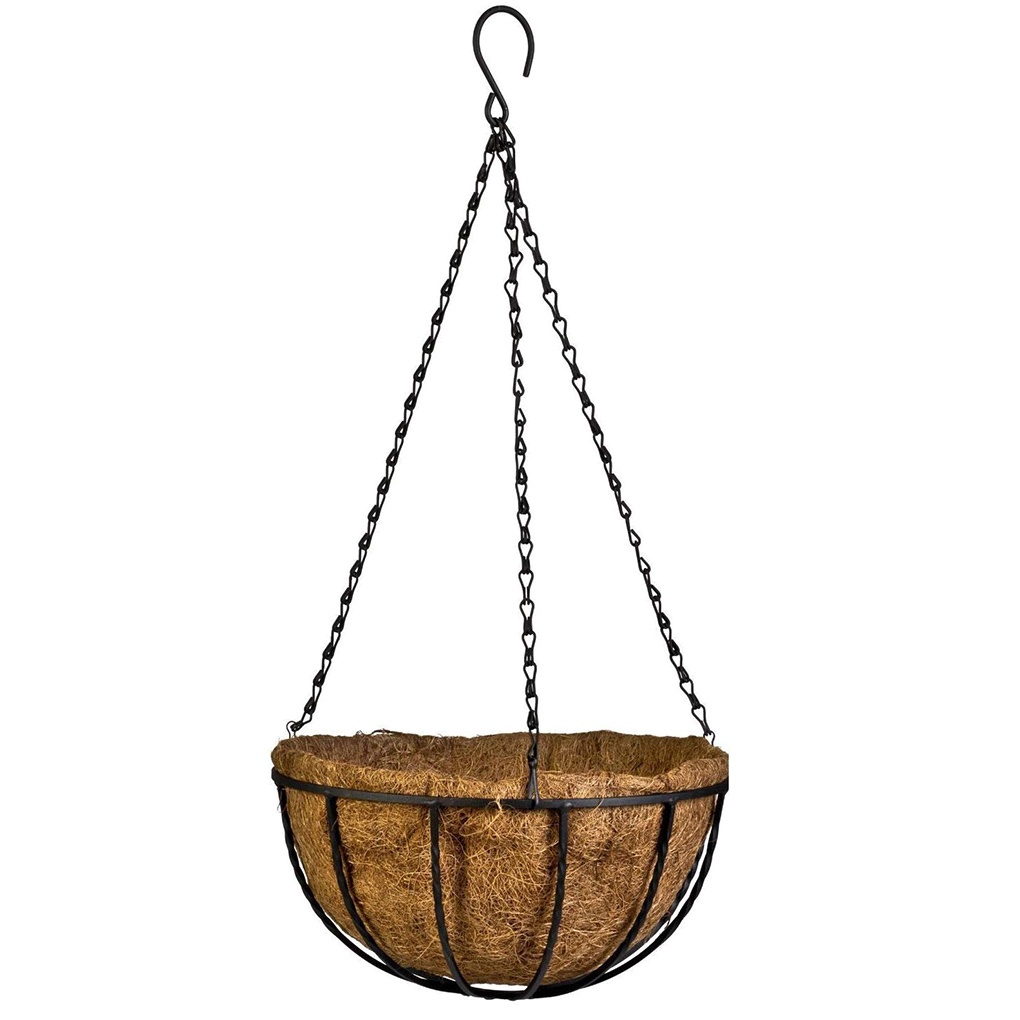 Hanging Basket Planter Metal with Coconut Coir Lin... – Grandado