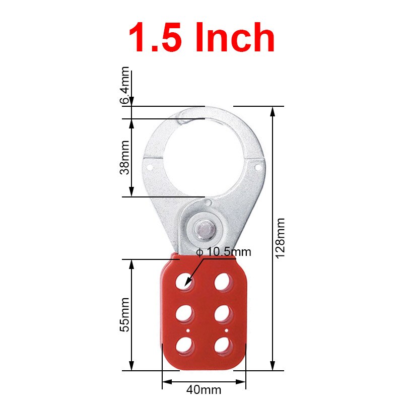 Red Industrial safety lockout Hasps Six Hole steel... – Grandado