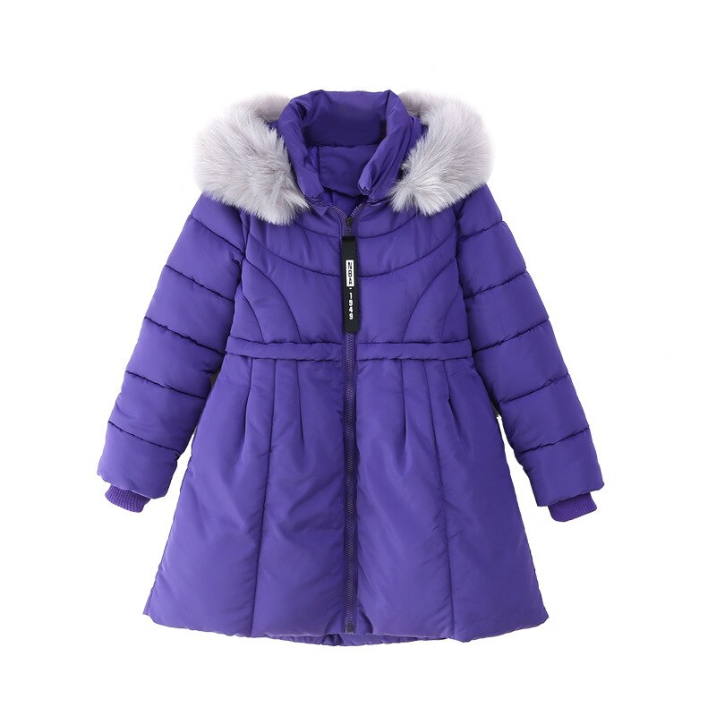 Hooded Fur Collar Girls Winter Coats Children Warm... – Grandado