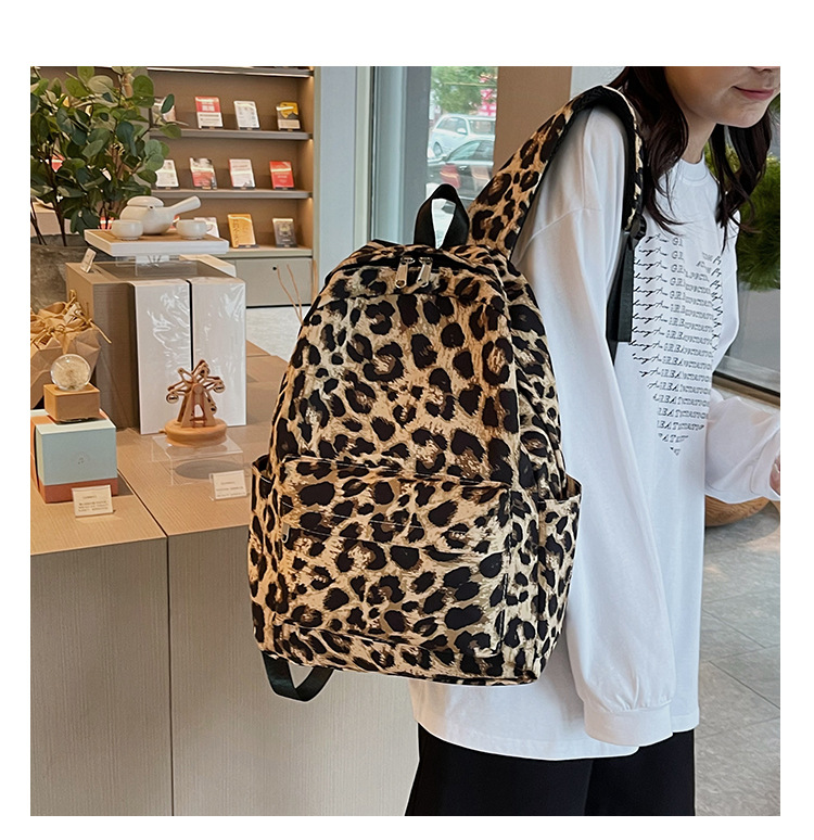 leopard print Women Backpack Large capacity school... – Grandado