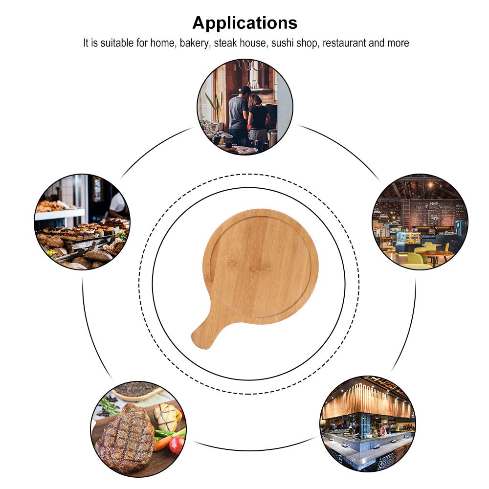 9 Inch Wooden Pizza Board Round With Hand Pizza Ba... – Grandado