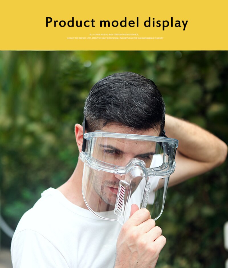Transparent protective glasses splash-proof safety... – Grandado