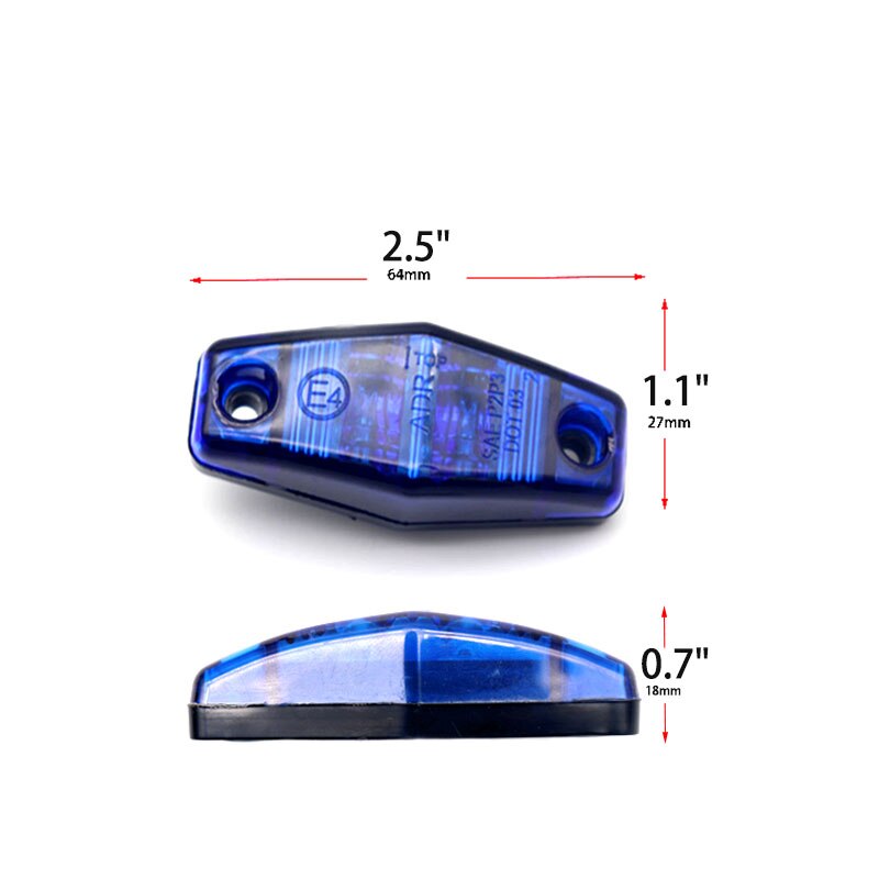 10pcs 12V/24V Truck Lorry Blue Side Marker Lights ... – Grandado