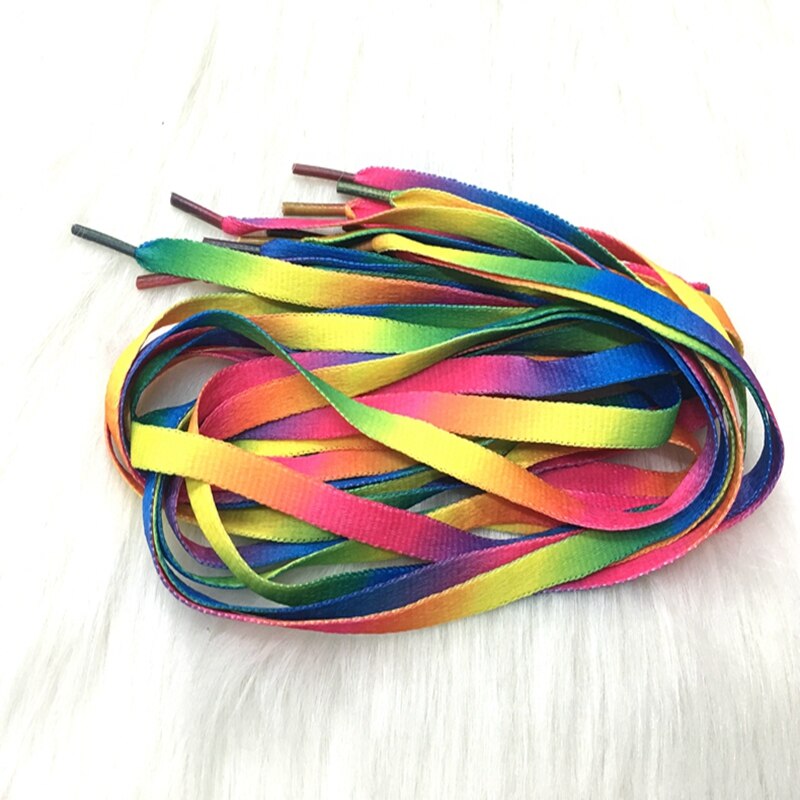 2 Pair Colorful Laces Rainbow Gradient Print Flat ... – Grandado