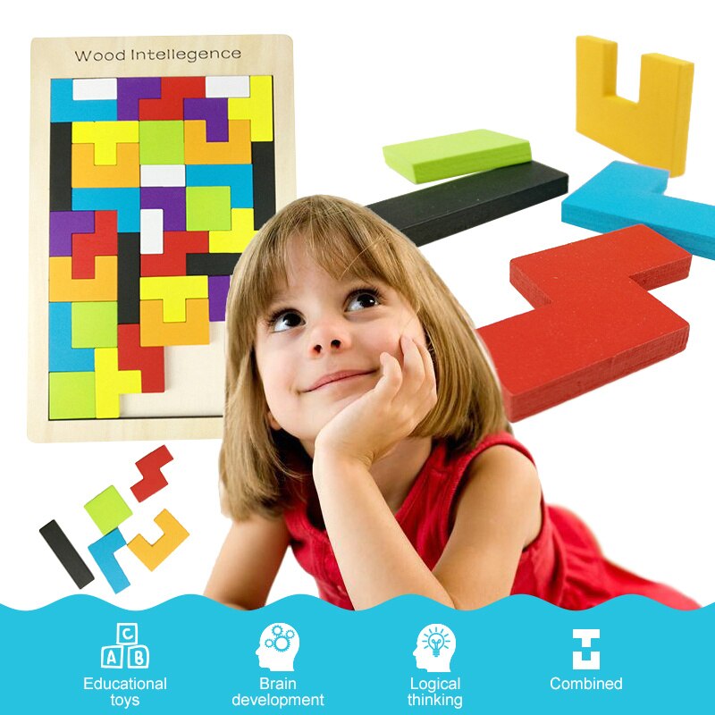 Childhood Developmental Tetris Wooden Tangram Brai... – Vicedeal