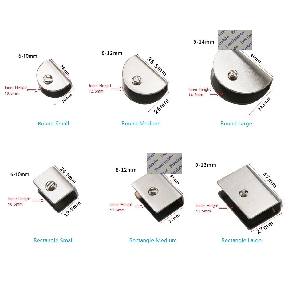 10Pcs/Lot Stainless Steel Glass Clip Wall Floating... – Grandado