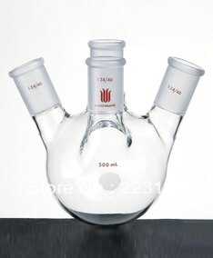 Glaskolben, rund, 4-hals, abgewinkelt, kapazität: ... – Grandado