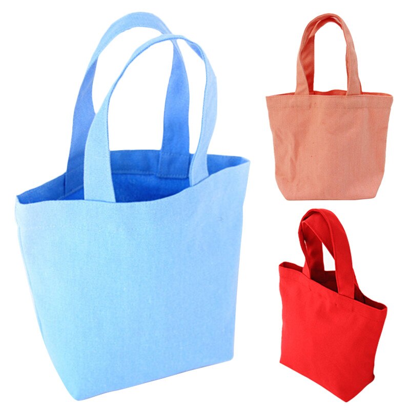 1pc Solid Color Canvas Bag Small Cloth Portable Lu... – Vicedeal