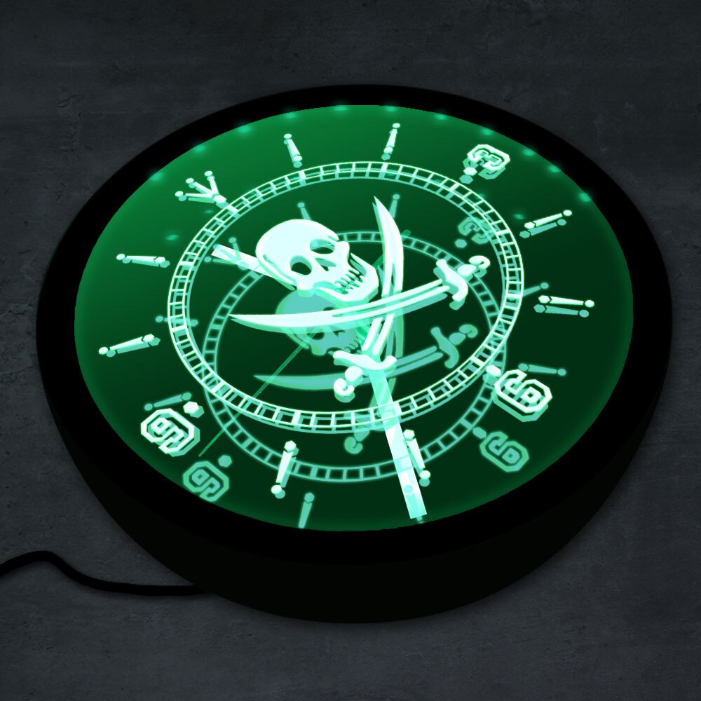 Jolly Roger Pirate LED Neon Sign Wall Clock with L... – Grandado