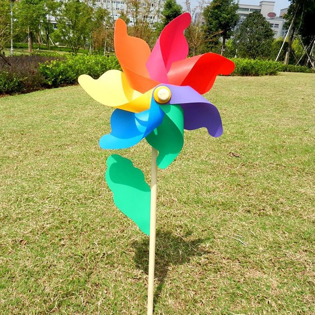 Garden Kindergarten Park Wooden Pole Windmill Rain... – Vicedeal