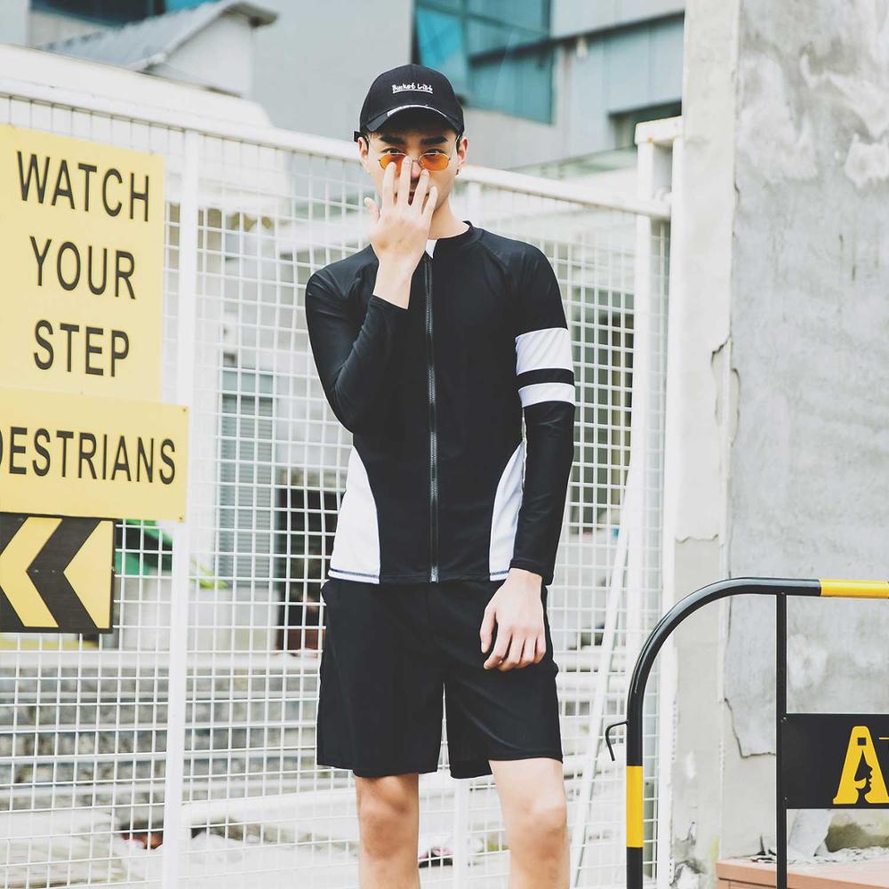 Men's Rash Guard Long Sleeve Shirt with Trunks Two... – Grandado