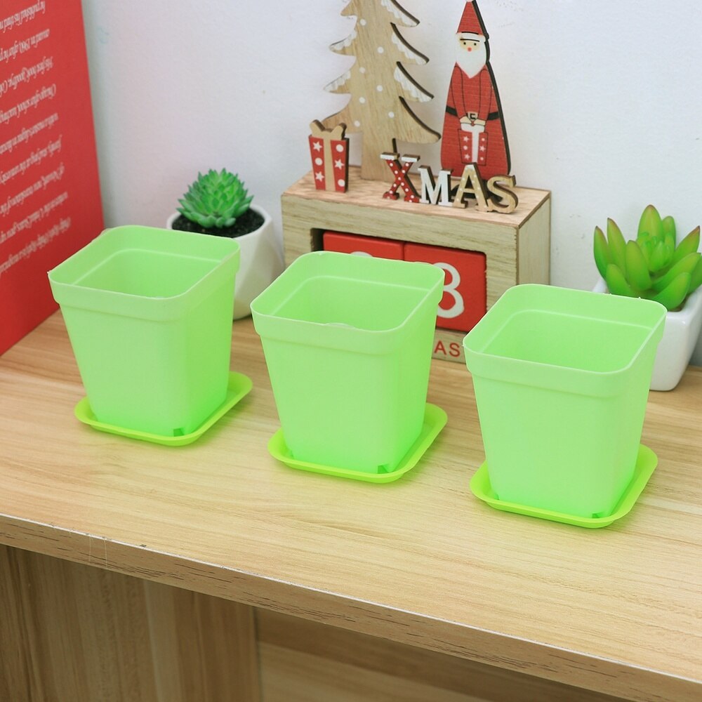 6pcs Thicken Flower Pots Square Planters Pot Trays... – Grandado