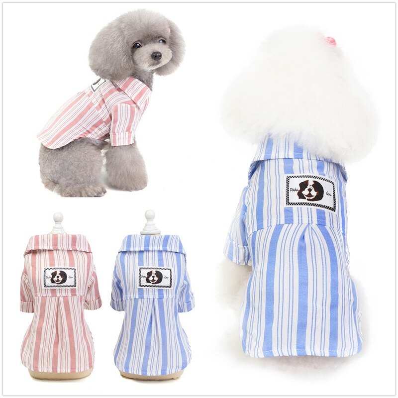 Stripes Dog Clothes Shirt Sweet Pet Clothing for S... – Vicedeal