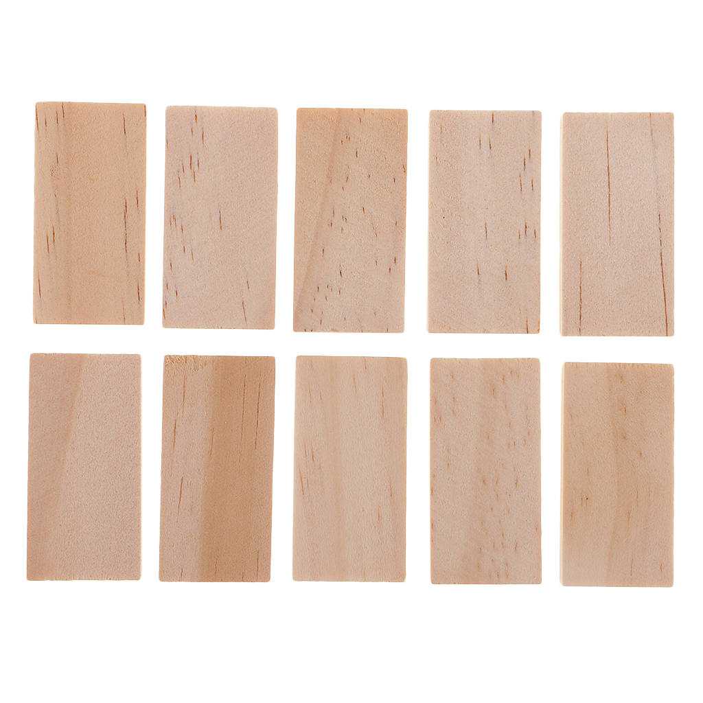 10pcs Blank Unfinished Wood Pieces - Wooden Cutout... – Grandado