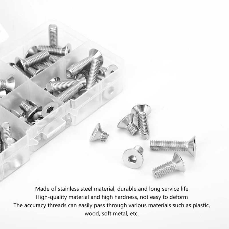 Stainless Steel Flat Hex Socket Screw Screw for Fa... – Grandado