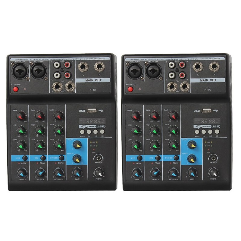 4 Channel Bluetooth Mixer DJ Audio Mixer Small USB... – Vicedeal