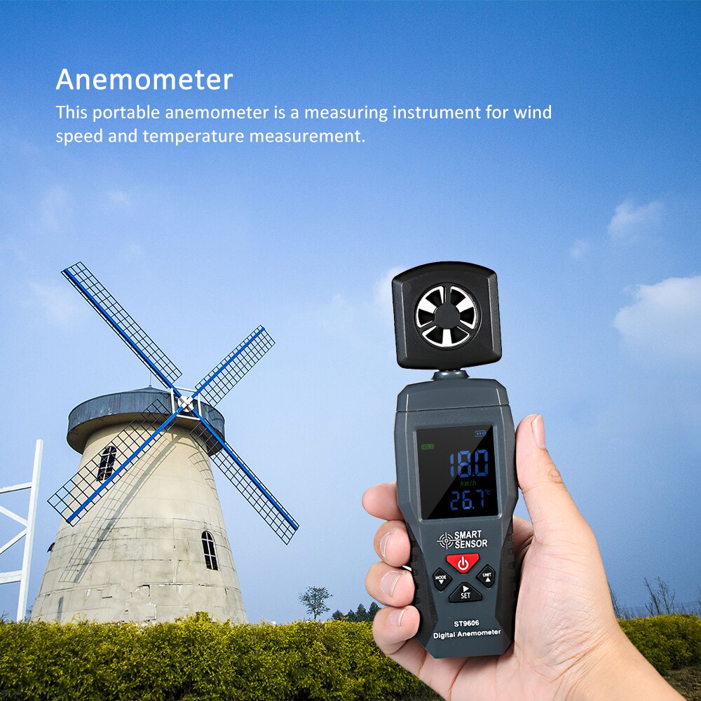 ST9606 Digital Anemometer Thermometer LCD Display ... – Grandado
