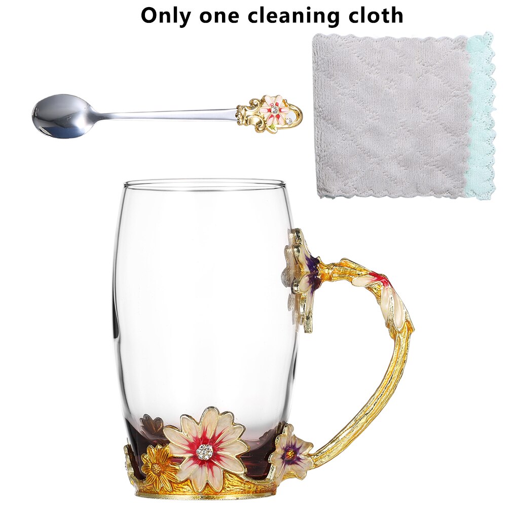 Fenkicyen Emaille Glas Cup Rood Blauw Rose Bloem K... – Grandado