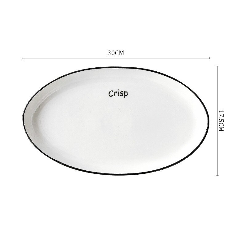 Keramisk sort linje bordsæt nordisk fad fad fad fa... – Grandado