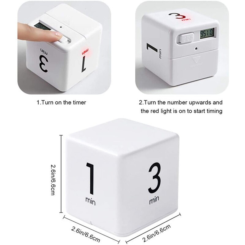 Square Timer,Kitchen Timer,1-3-5-10 Minutes,Sensor... – Grandado