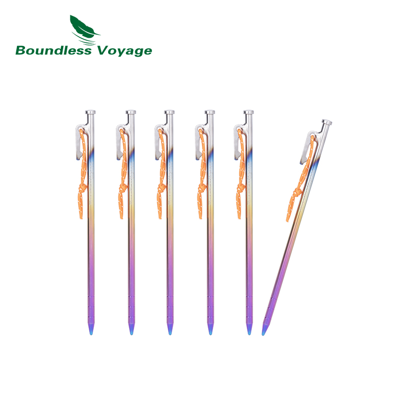 Boundless Voyage 6pcs Titanium Tent Pegs 20cm / 24... – Vicedeal