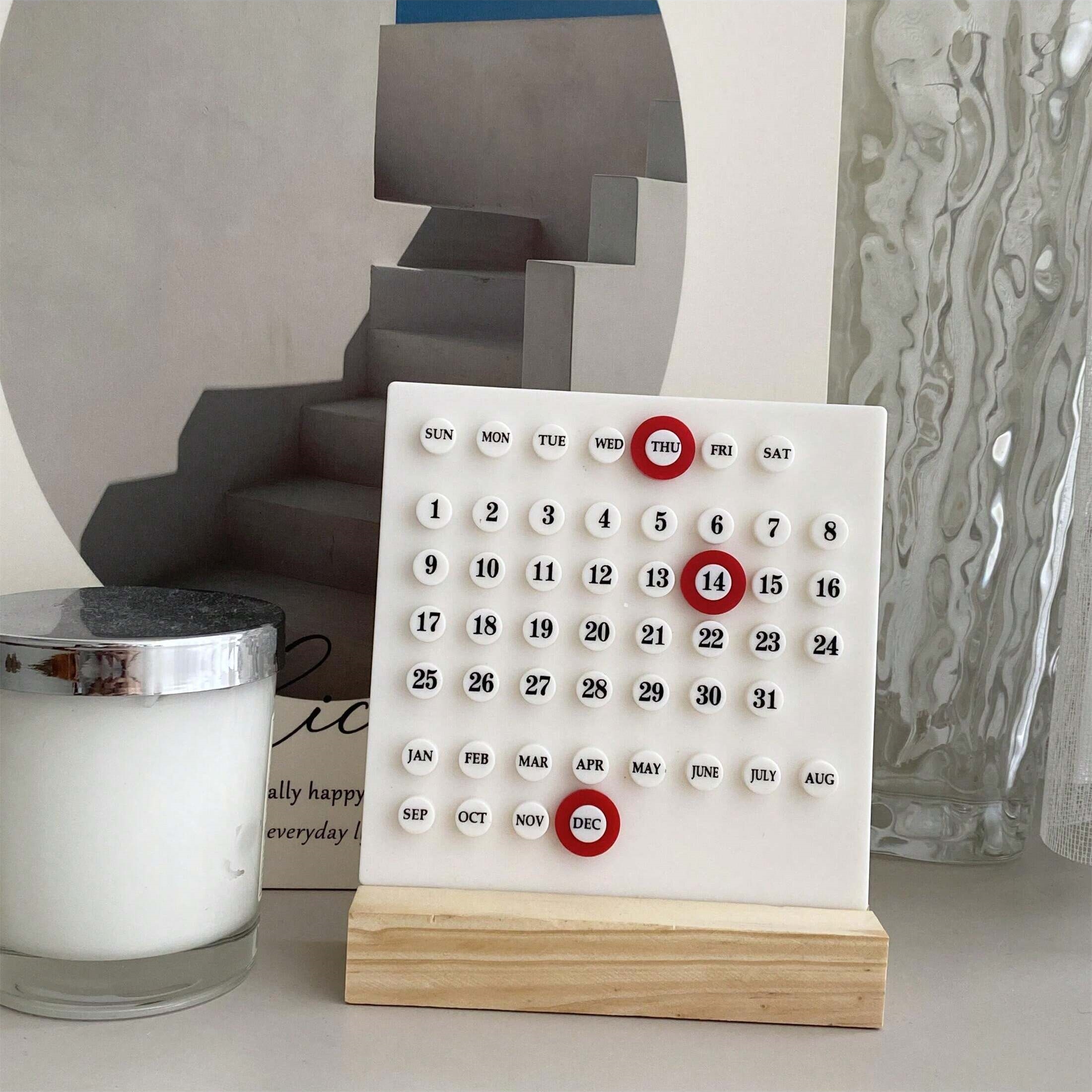 Kalender Mini Diy Desktop Kalender, Kantoor Deskto... – Vicedeal
