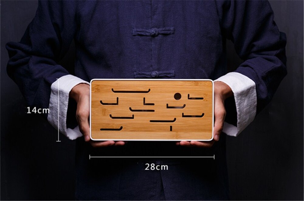 Chinese Kung Fu Natural Bamboo Tea Trays with Drai... – Grandado