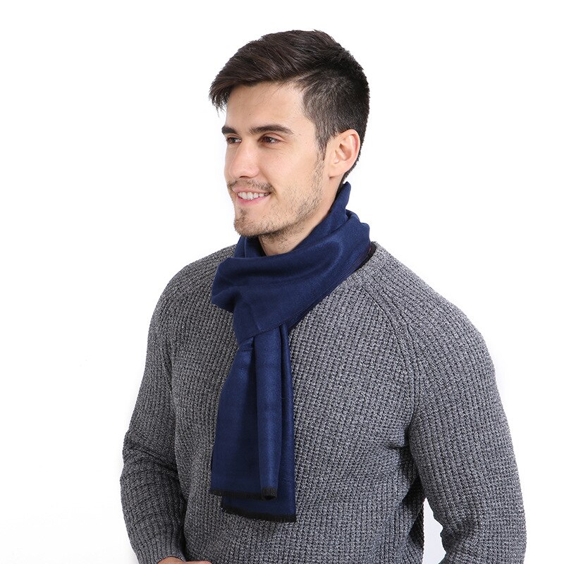 Autumn Cashmere Scarf Men Solid Color Pashmina Sha... – Grandado